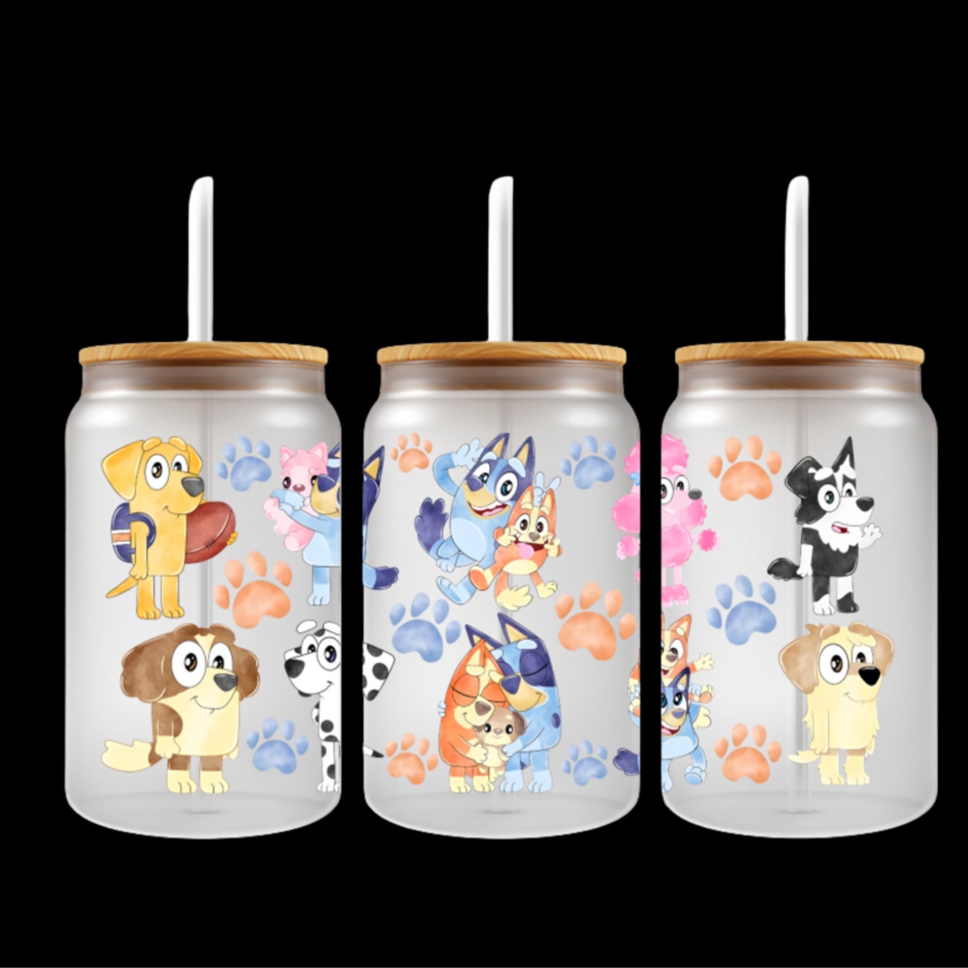 16oz UV DTF Wrap Bluey Theme Bluey and Friends | Fusion Prints
