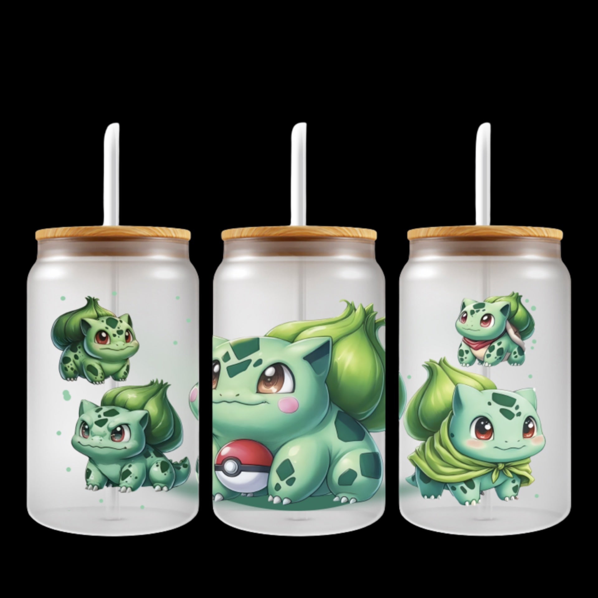 16oz UV DTF Wrap Pokémon Theme Bulbasaur | Fusion Prints
